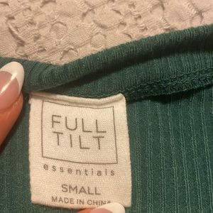 Tops | Full Tilt Green Vneck Crop Top | Poshmark